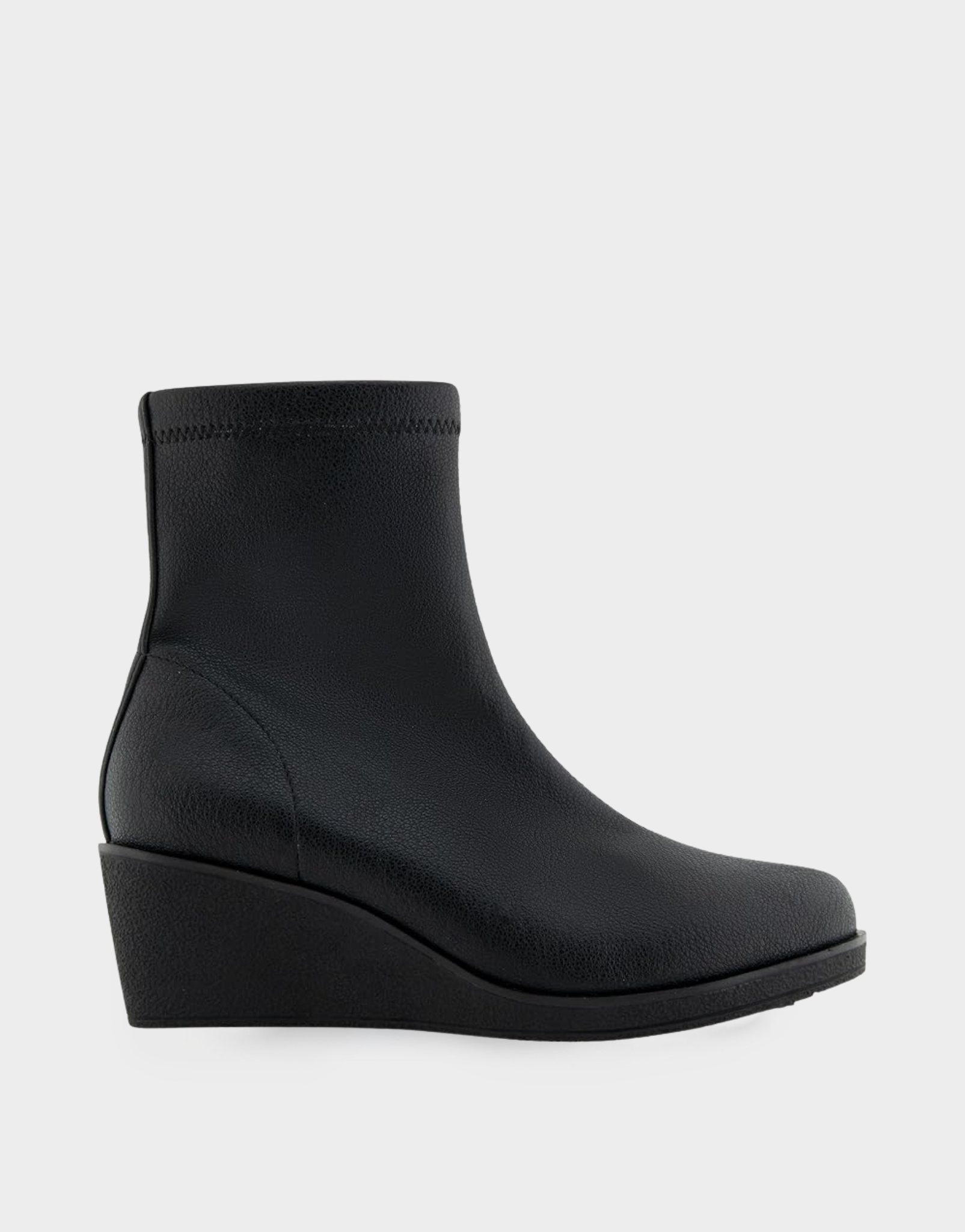Black Wedge Heel Slip On Bootie with Elastic Goring Brandi – Aerosoles ...